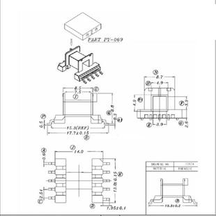 EF12变压器骨架EF12电木骨架EF12.6卧式单槽贴片骨架OBBIN 5+5-阿里巴巴