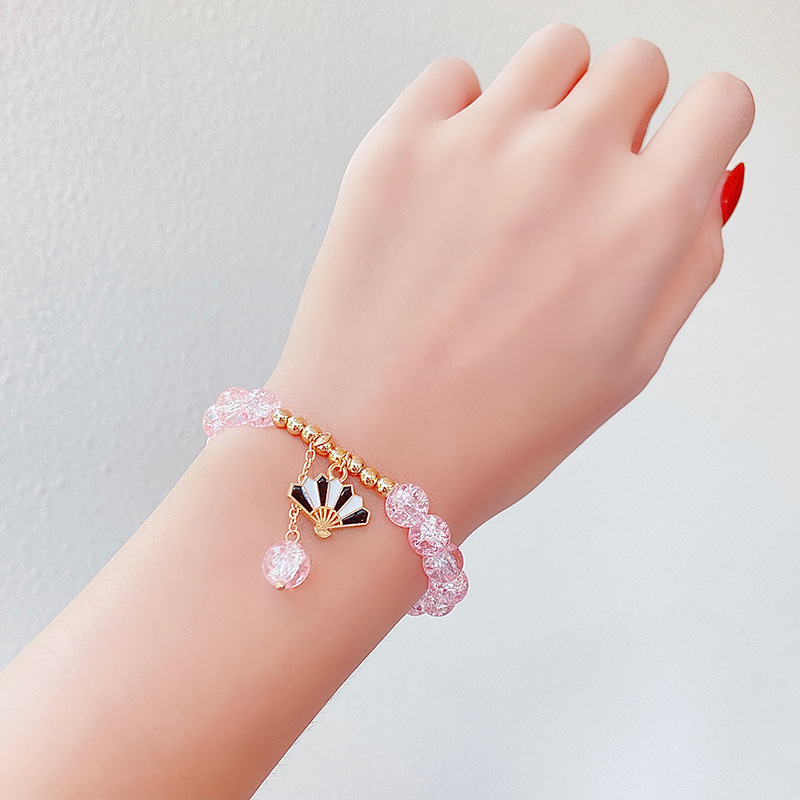 Cartoon children bracelet female baby cute girls princess glass beads ...