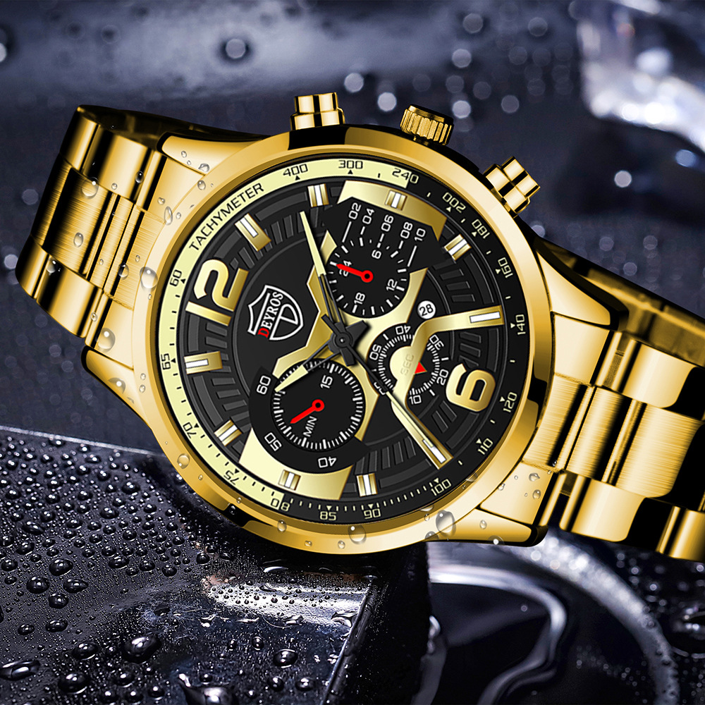 Supply New Fashion Men's Stainless Steel Calendar Watch Business Quartz ...