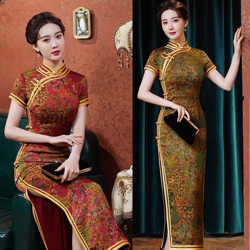 Old Shanghai cheongsam long Chinese dresses oriental retro Qipao ...