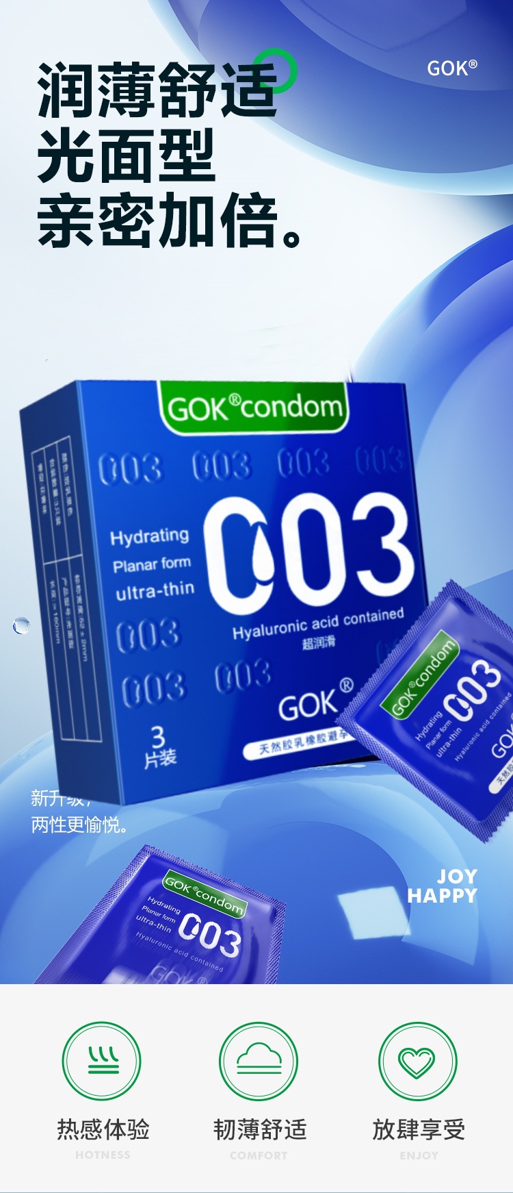 GOK超薄玻尿酸003避孕套持久安全套001女用成人情趣用品批发厂家-阿里巴巴