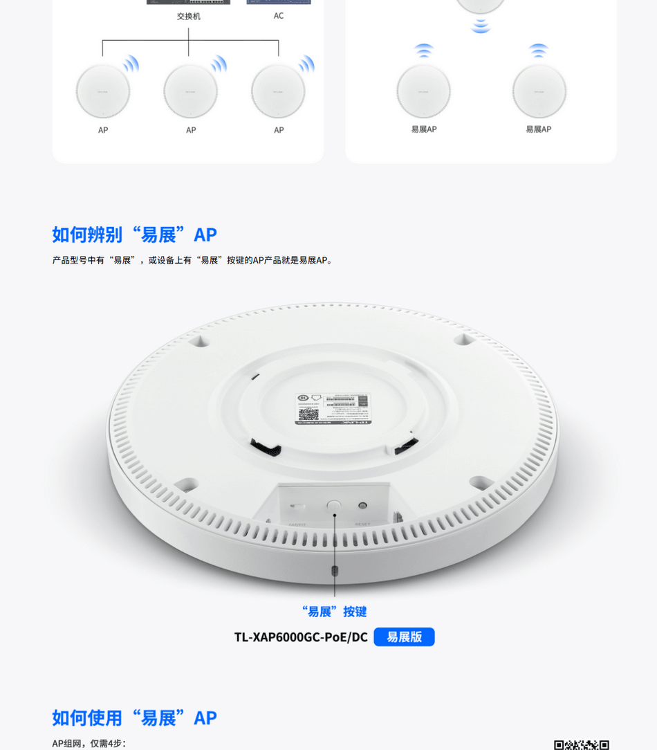 TP-LINK TL-XAP6000GC-PoE/DC易展版AX6000双频WiFi6无线吸顶式AP-阿里巴巴