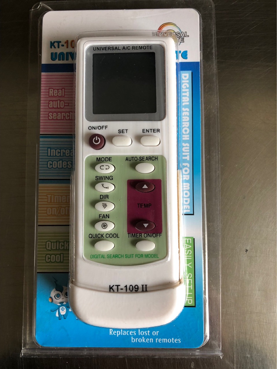 KT-109II 英文空调遥控器 用于不同品牌空调 吸塑装带底座-阿里巴巴