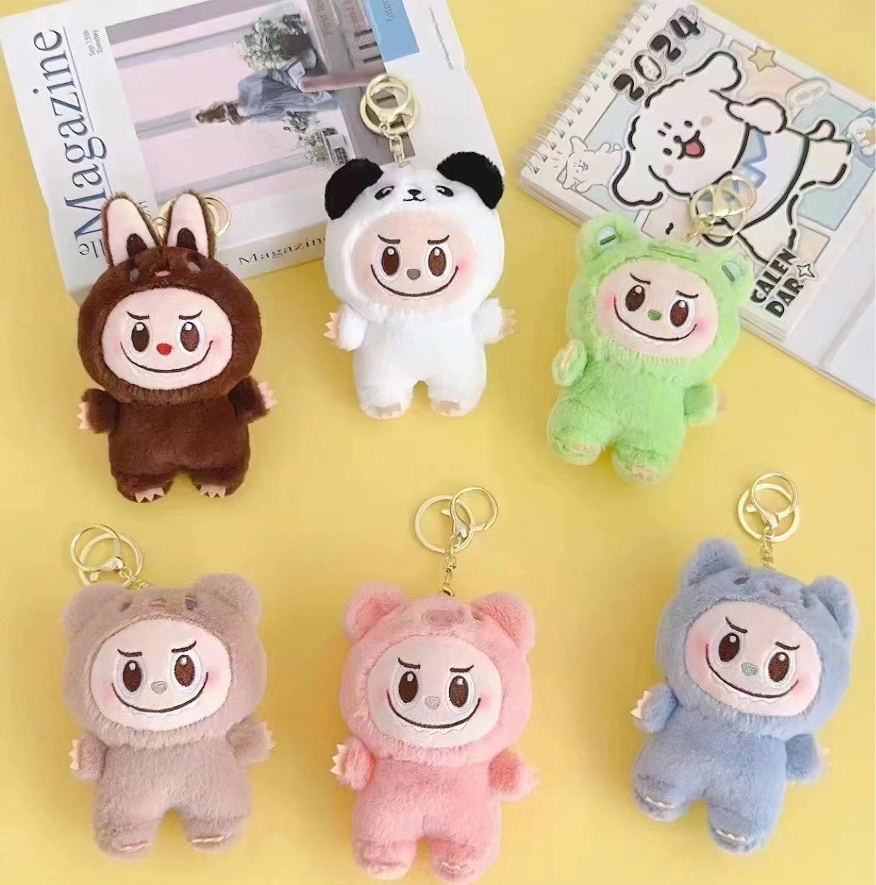 可爱网红萌labubu拉布布挂件玩偶毛绒卡通公仔包包挂饰钥匙扣抓机-阿里巴巴