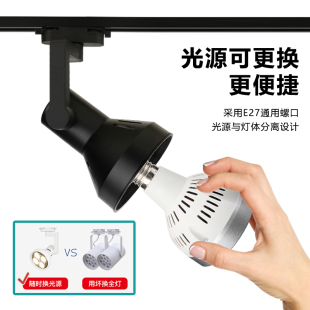 led轨道射灯灯泡par30单灯服装射灯店铺商用超亮导轨式27螺口光源-阿里巴巴