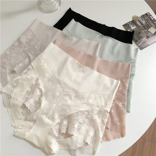 抖音爆款性感蕾丝内裤冰丝无痕纯棉档收腹提臀批发女士三角裤高腰-阿里巴巴