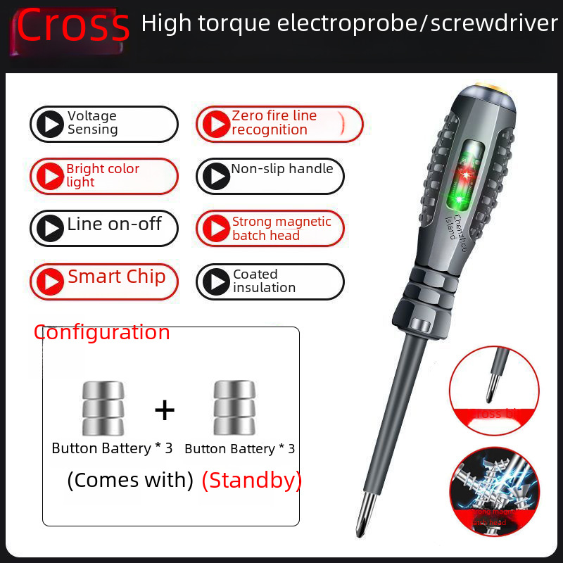 Chenzhou Island color light electroprobe cross screwdriver dual-use ...