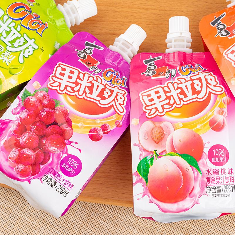 喜之郎cici果粒爽258ml 蜜桃葡萄香橙味可吸吸冻果冻复合果汁饮料-阿里巴巴