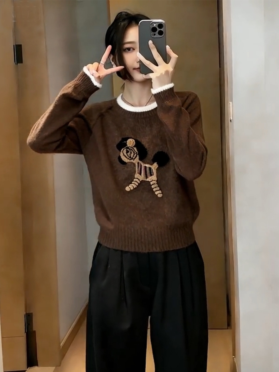 实价【羊驼绒】立体卡通针织衫毛衣女冬季加厚慵懒巨冬装百搭女上-阿里巴巴