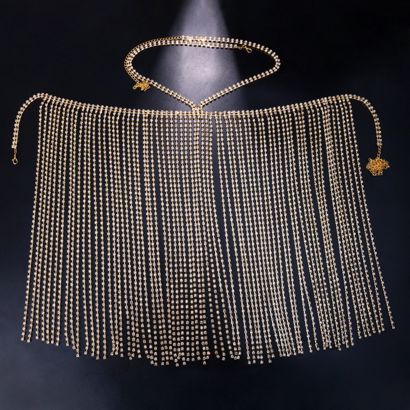 Fashion exaggerated singers solo nightclub bar silver gold long tassels ...