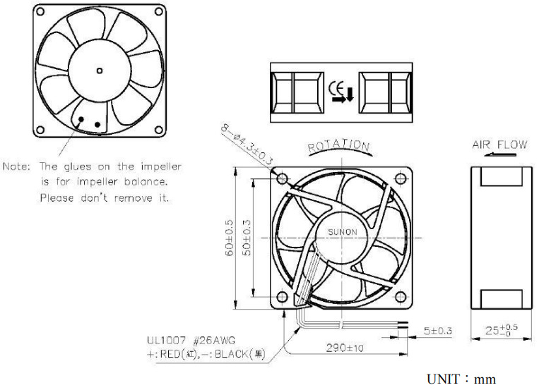 Sunon建准MF60251V1-1000C-A99直流12V 汽车无线充6015散热风扇-阿里巴巴