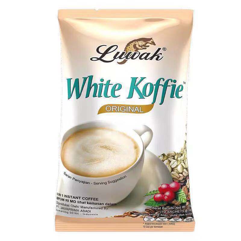 luwak印尼咖啡进口猫屎咖啡原味三合一速溶提神香浓白咖啡粉200克-阿里巴巴