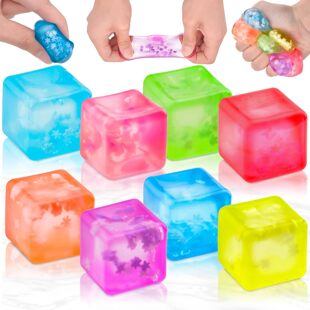 亚马逊新款小号冰块方块水立方麦芽糖捏捏乐stress cube解压玩具-阿里巴巴