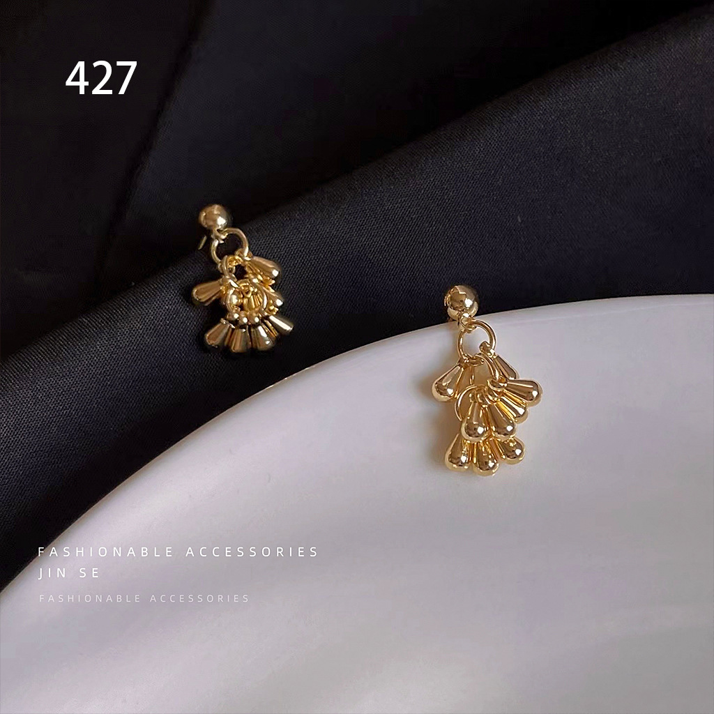 高级感~小麦穗流苏925银针镀14K个性创意简约耳钉 气质耳饰耳环-阿里巴巴