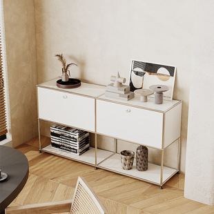 中古USM餐边柜家用客厅收纳置物柜子现代简约不锈钢靠墙储物橱柜-阿里巴巴