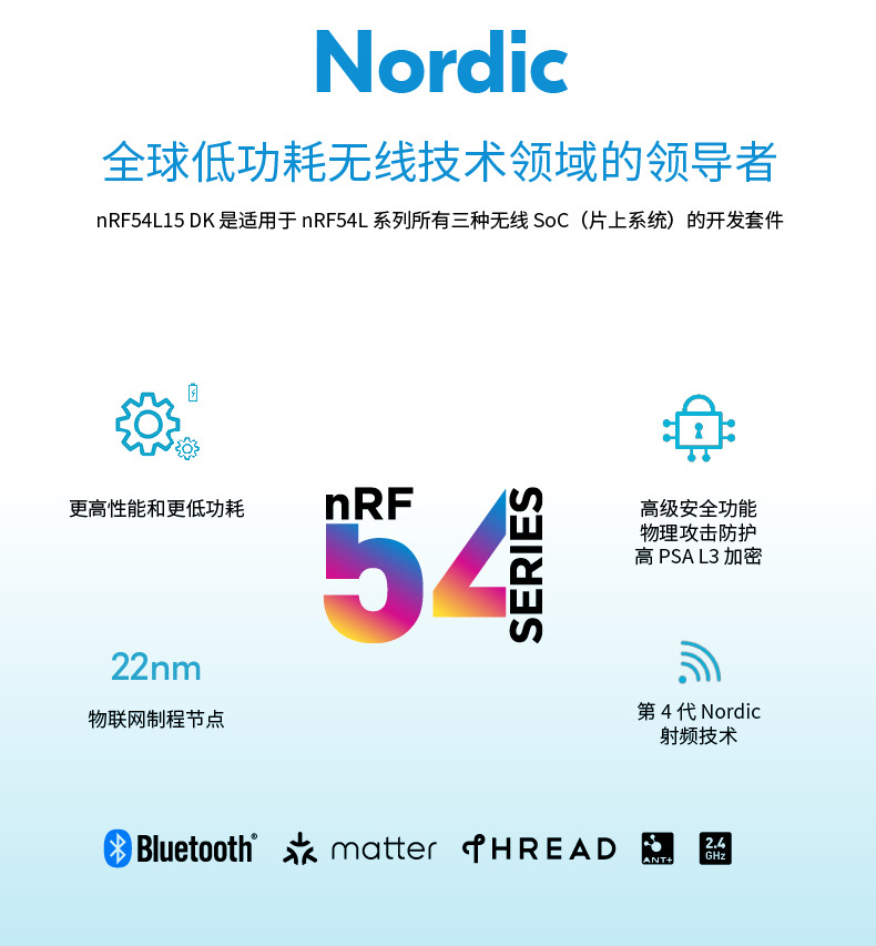 NRF54L15-DK开发板 用于低功耗蓝牙nRF54系列无线SoC的开发套件-阿里巴巴
