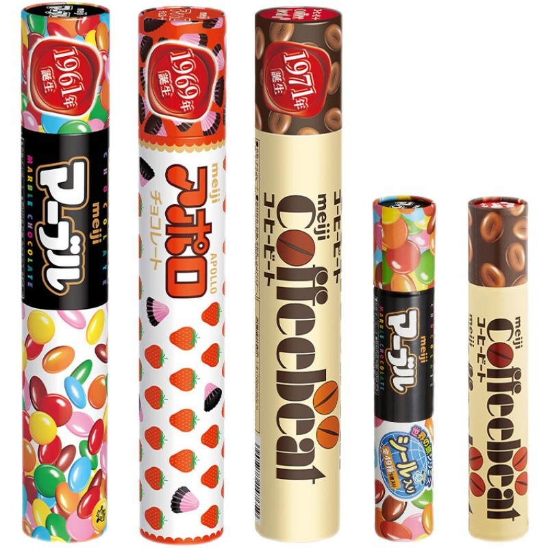 日本进口Meiji明治七彩缤纷草莓造型阿波罗巧克力豆筒装儿童零食-阿里巴巴