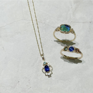 凰谨珠宝日系agete复古简约几何蓝宝石锆戒指新款 925纯银镀14K金-阿里巴巴