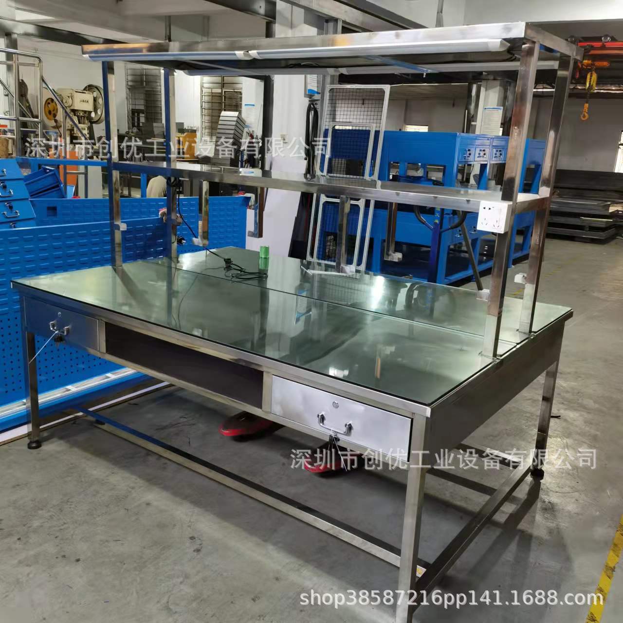 高档实验台全304不锈钢操作台铺玻璃无尘洁净打样车间检验测试台-阿里巴巴