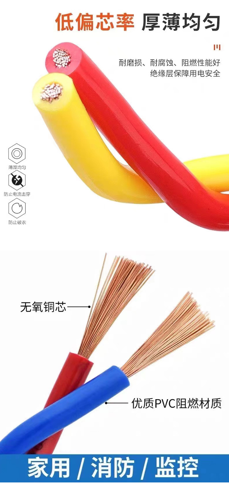 WDZN-RYJS 2*2.5铜芯低烟无卤阻燃耐火消防花线 2芯2.5平方软电缆-阿里巴巴
