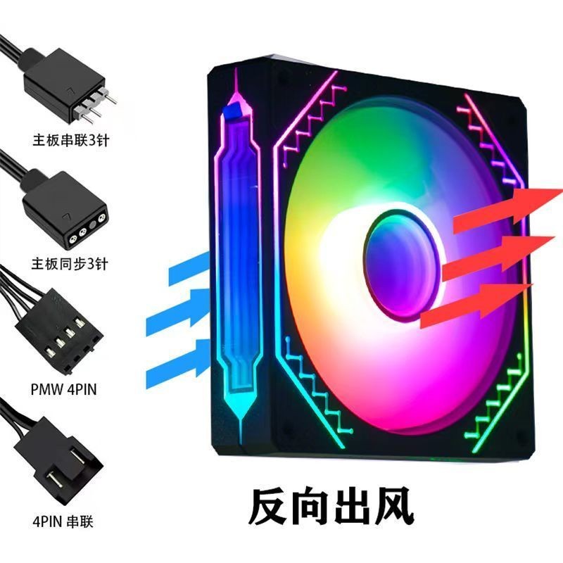 棱镜四代12CM白色机箱散热风扇神光同步5V3针ARGB幻彩静音-阿里巴巴