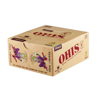 跨境爆款OHIS手卷纸110带tips未漂白木浆纸慢燃纸rolling paper-阿里巴巴