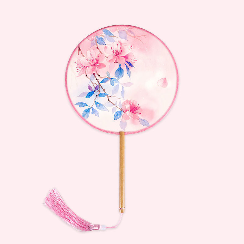 Translucent antique hanfu costume fairy dress dance round fan woman ...