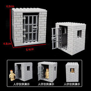 跨境拼装积木迷你监禁人仔场景组装小黑屋监狱模型小颗粒军事玩具-阿里巴巴
