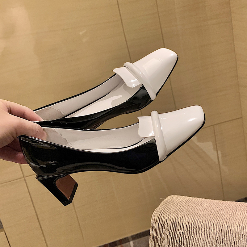 Chiko Sarha Square Toe Chunky Heels Pumps