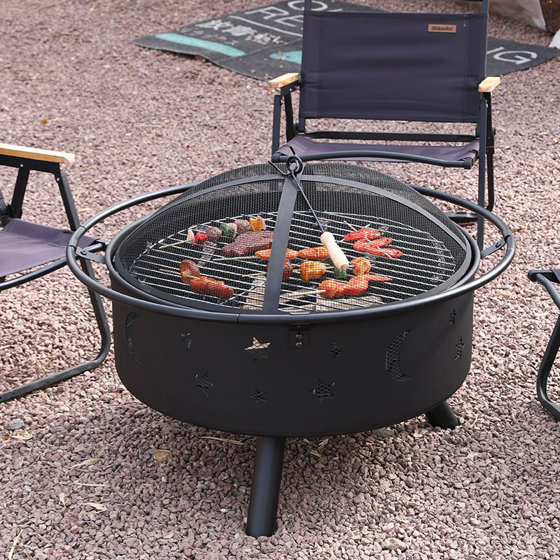 High quality cross-border exclusive round covered stove fire pit ...