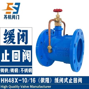 供应HH48X-10 16微阻缓闭蝶式止回阀 防水锤倒流铸铁法兰缓闭蝶形-阿里巴巴