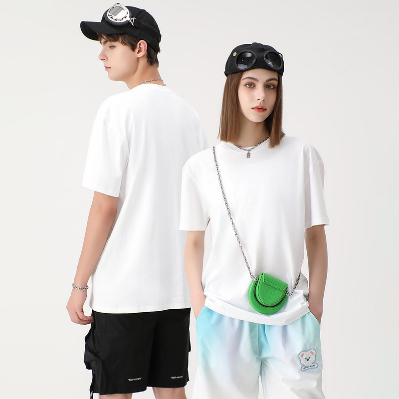 厂家直供220g重磅纯棉短袖纯色男士短袖男T恤宽松空白T恤定制定做-阿里巴巴