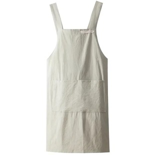 Cotton linen apron home smock florist painting tie-free1-阿里巴巴