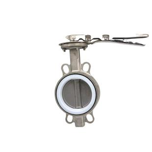 全不锈钢304四氟蝶阀D71F-16P对夹式阀门手动蝶阀耐高温耐磨-阿里巴巴