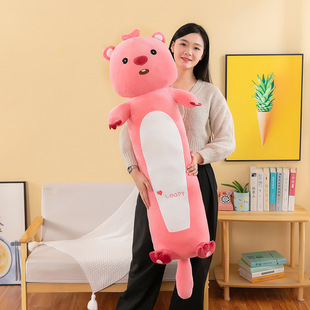 新品loopy长条抱枕可爱露比毛绒玩具夹腿公仔网红爆款海狸睡觉萌-阿里巴巴