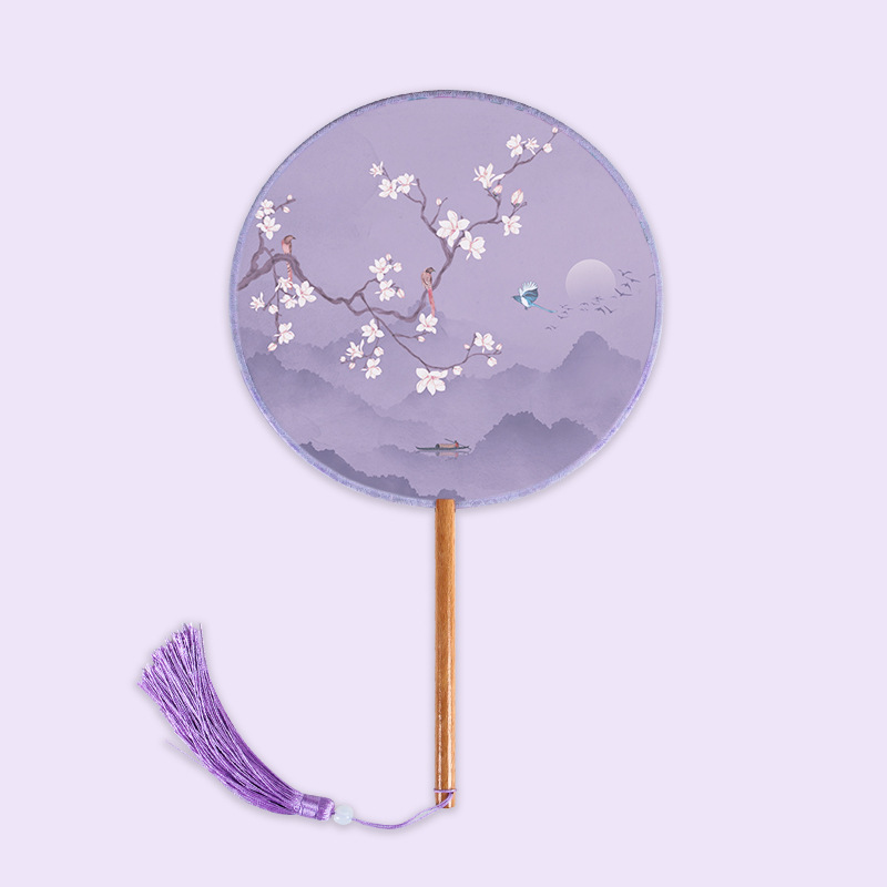 Translucent antique hanfu costume fairy dress dance round fan woman ...