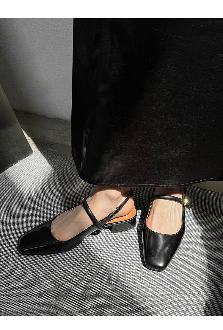 CHIKO Fallon Square Toe Block Heels Slingback Shoes