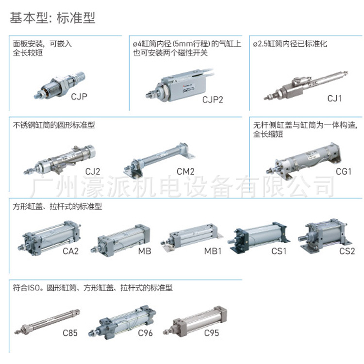 SMC气缸CQ2/CDQ2薄型导杆CQM/CDQM紧凑CQS/CDQS/C55/定金价格面议-阿里巴巴