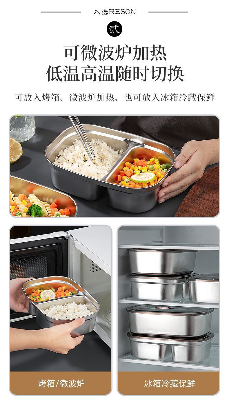 不锈钢饭盒上班族2025新款微波炉加热成人大容量带饭便当餐盒代发-阿里巴巴