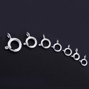 S925纯银弹黄扣项链手链搭扣生圈扣DIY手工材料连接基础配件QQ扣-阿里巴巴