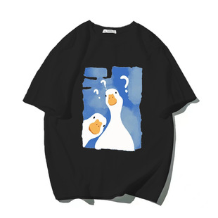 Men Owersized T-Shirt Funny Two Confused Ducks Print Tshirts-阿里巴巴