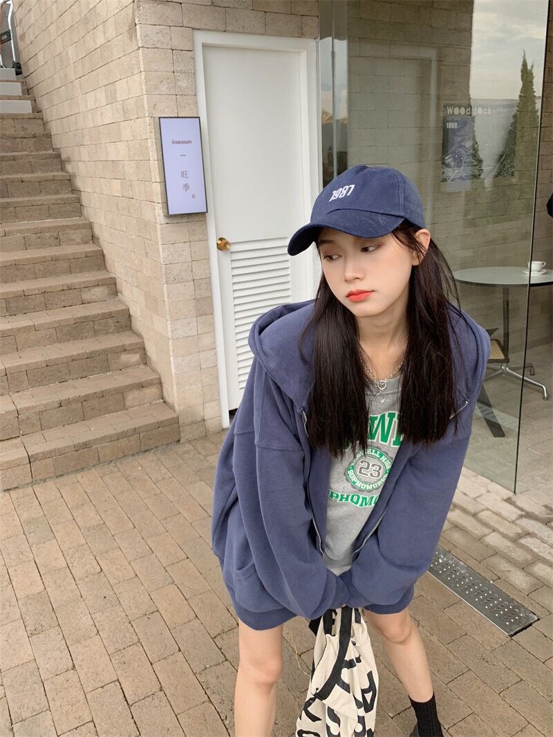 重磅260G鱼鳞新款宽松oversize卫衣开衫拉链情侣外套女新款初春秋-阿里巴巴