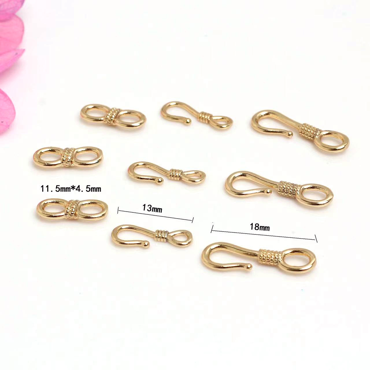 14k包金保色八字钩扣OT扣 diy手工饰品配件 IQ项链手链收尾连接扣-阿里巴巴