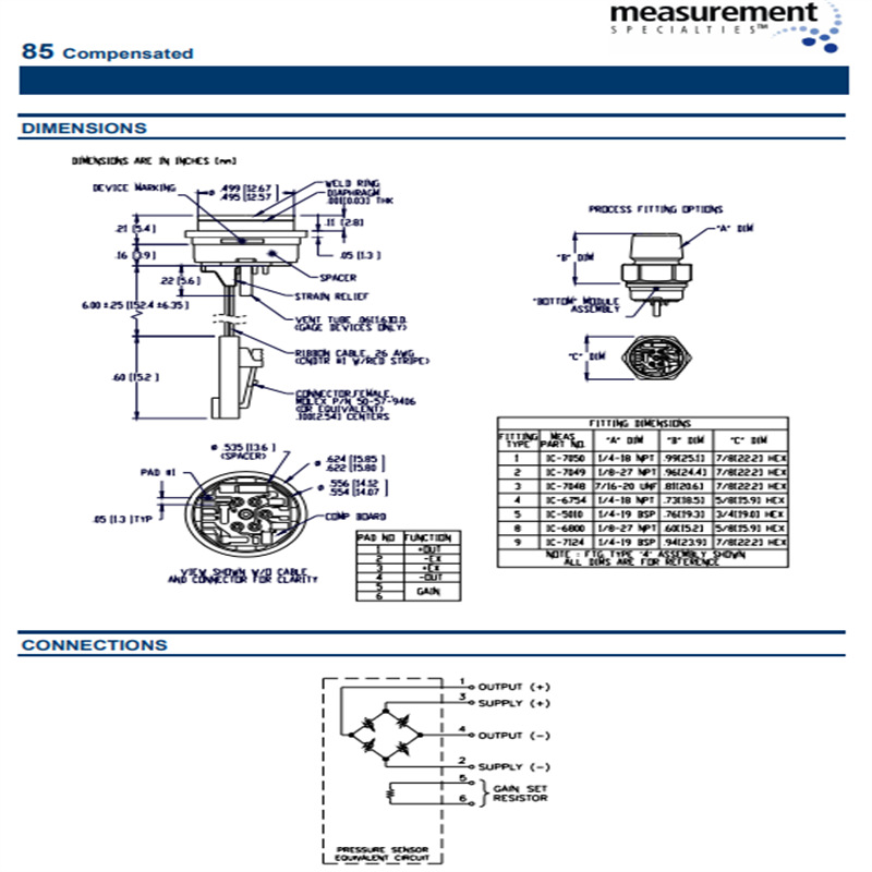 85-100G-5R 美国TE 精量Meas 压力传感器 全新原装 技术支持-阿里巴巴