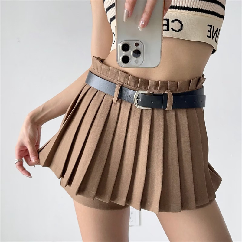 Ins甘辛い少女感ベルト飾り半身スカート新型スリムスカート夏防走光ミニスカート | ファッション | 7sGood通販