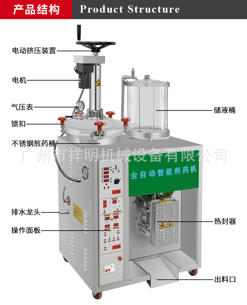 祥明 DX20L/2+1GY中药煎药机中医院药店高压双缸熬药包装机一体机-阿里巴巴
