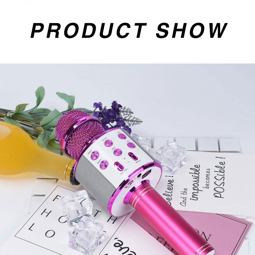 热销WS858无线蓝牙电容麦克风全名K歌手机唱歌直播话筒音响一体麦-阿里巴巴