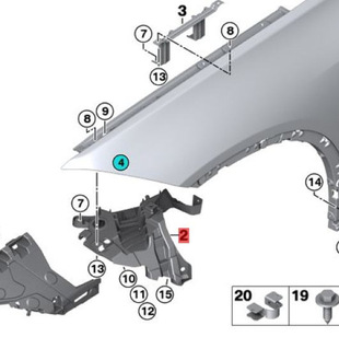 适用于宝马2011-2017 X5F15 X6F16 叶子板支架 51647294543/544-阿里巴巴