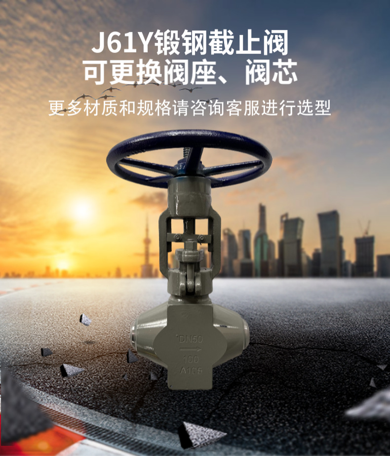 J61Y/H锻造焊接截止阀 可拆卸阀座、阀芯 高温高压电站锻钢截止阀-阿里巴巴