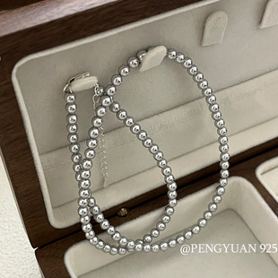 灰色3M施家珍珠项链女S925纯银叠戴新款小众设计感高级锁骨链颈链-阿里巴巴